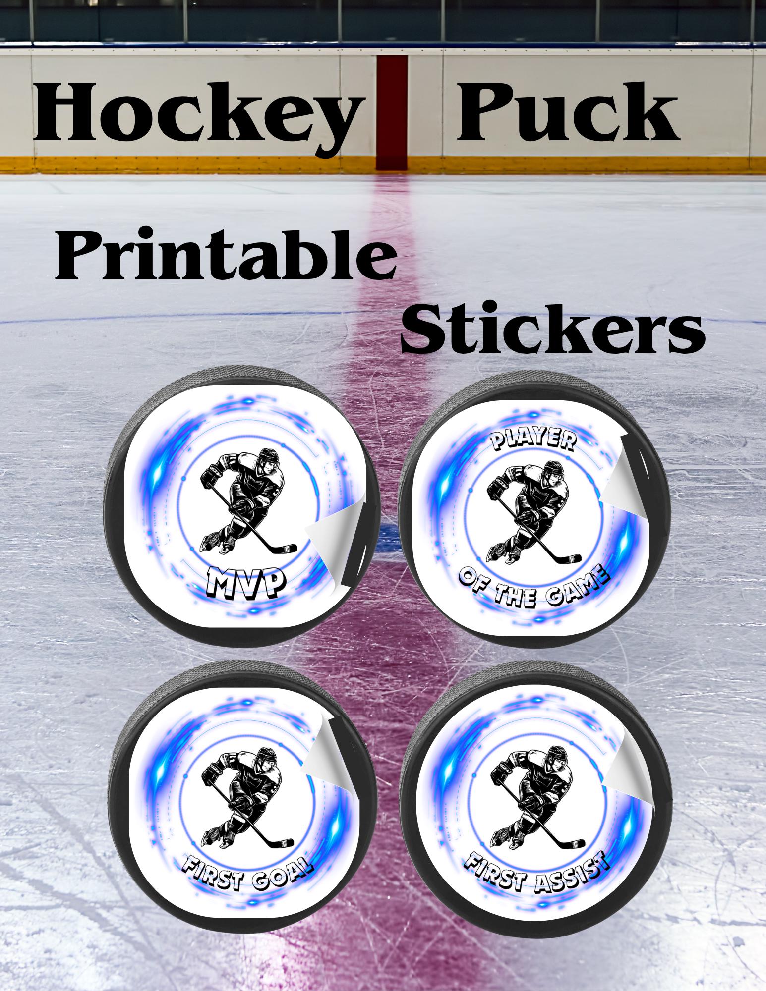 Printable Hockey Puck Stickers: MVP, First Goal Awards (avery 22830 ...