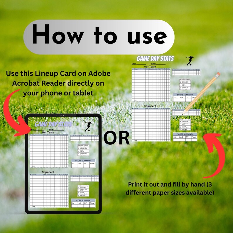 Printable Soccer Game Stats, Game Sheet for Soccer - Etsy
