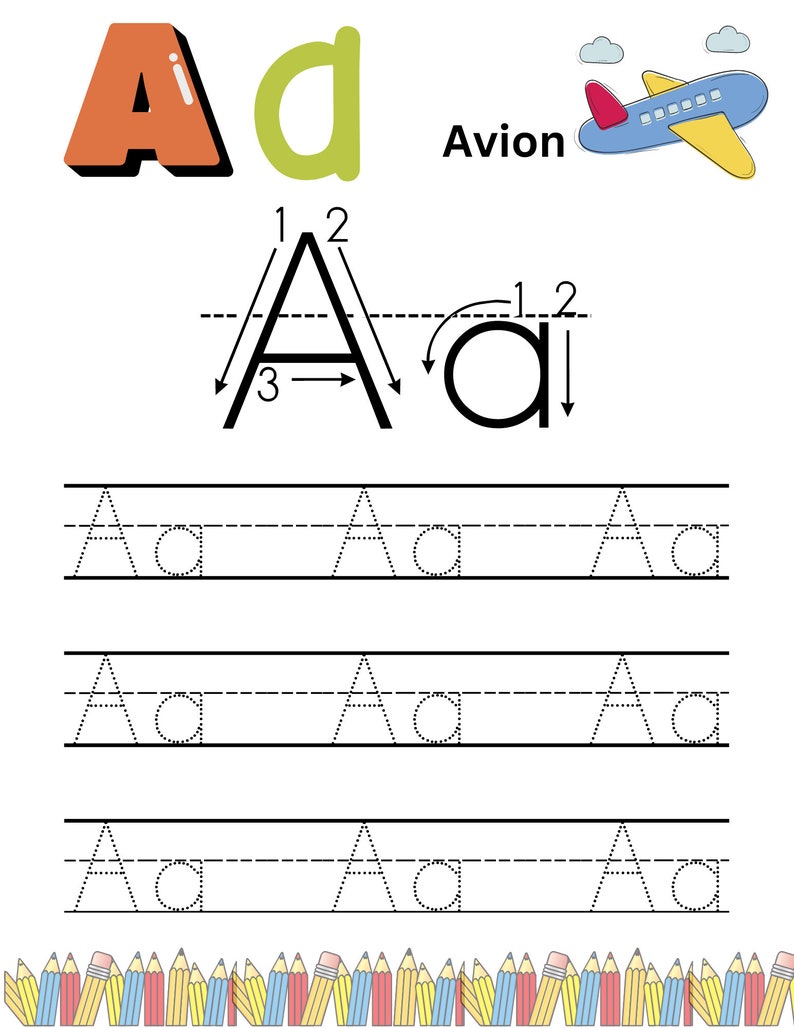 French Alphabet Tracing Worksheet – 26 Pages, Preschool (PDF Pattern ...