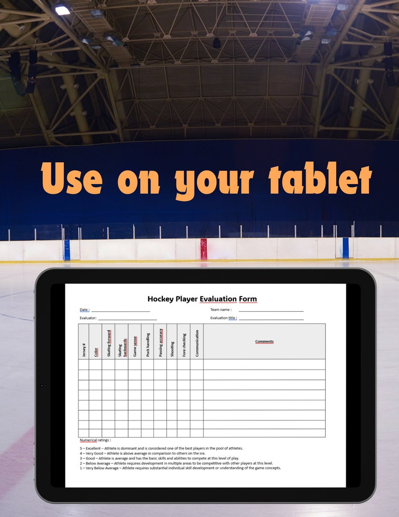 Hockey Player Evaluation Form, the Easiest Way Evaluate Players - Etsy