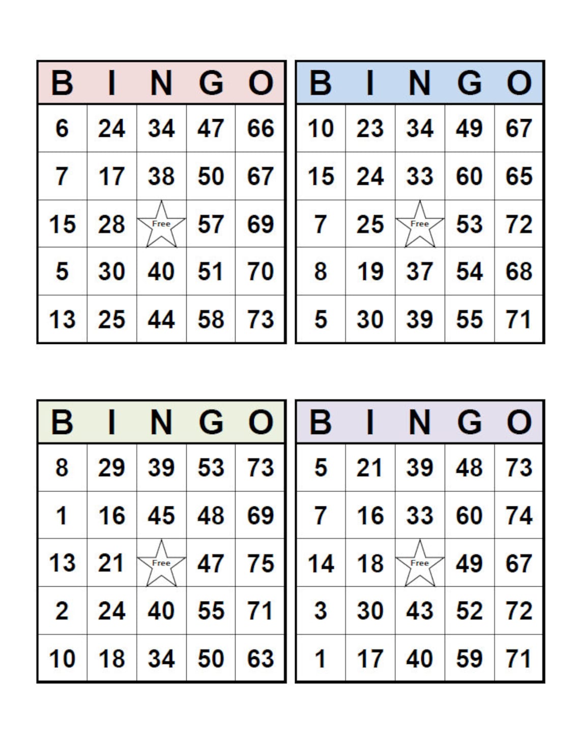 Bingo Cards 200 Cards Digital Download - Etsy