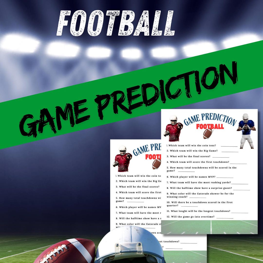Football Game Prediction Game - Printable - Digital Download - Etsy