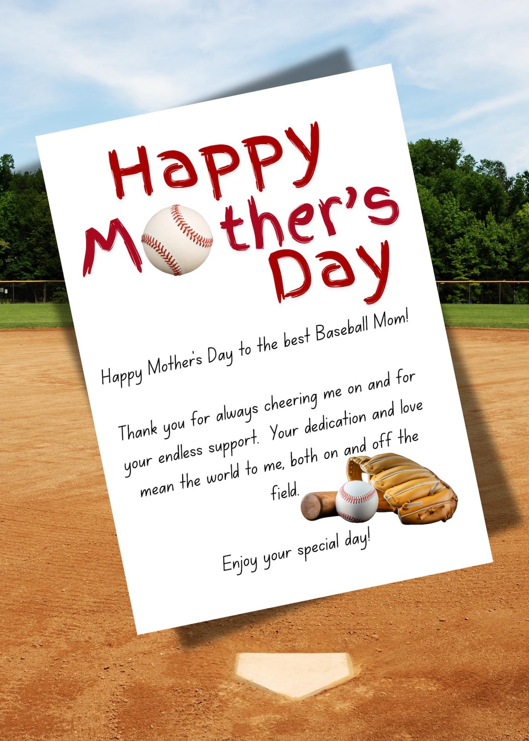 Baseball Mom Mother's Day Card (digital Download) - Etsy