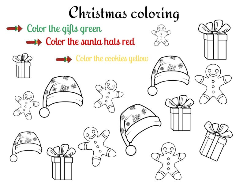 Printable Kids Christmas Activities - Coloring - Counting - Fun - Etsy