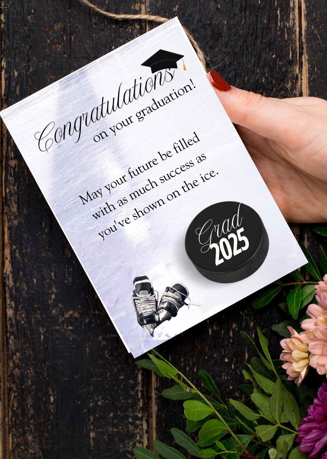 Hockey Graduation Card - Hockey Grad Card - Printable - Digital ...