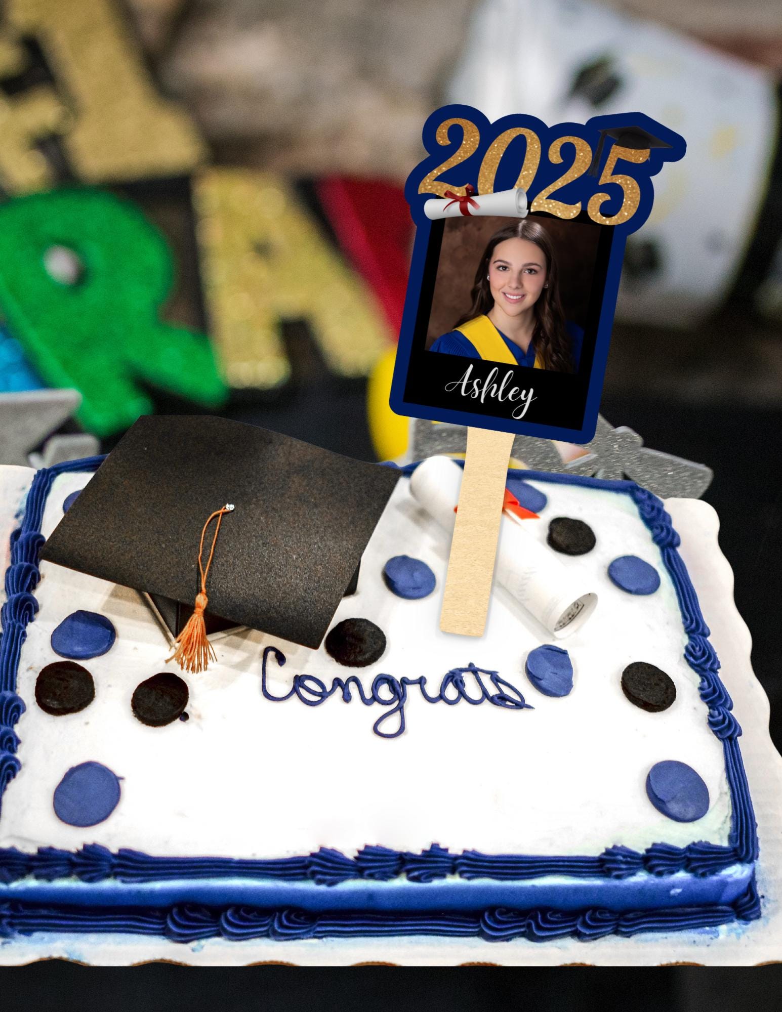 Custom Graduation Photo Centerpiece/ Graduation Cake Topper / French ...