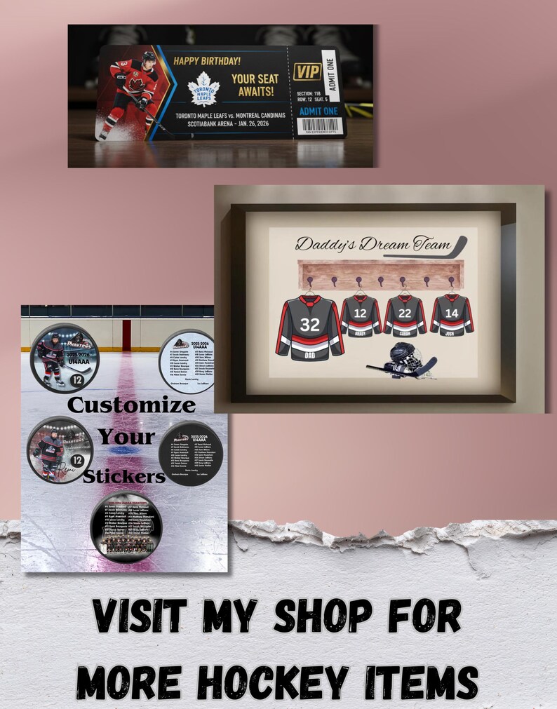 Personalized First Goal Hockey Puck Sticker | Custom Hat Trick ...