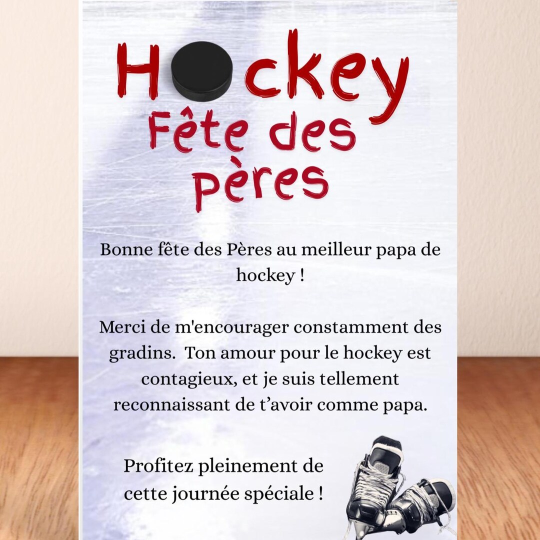 Carte Fete Des Pere Hockey - French Hockey Dad Father's Day Card ...