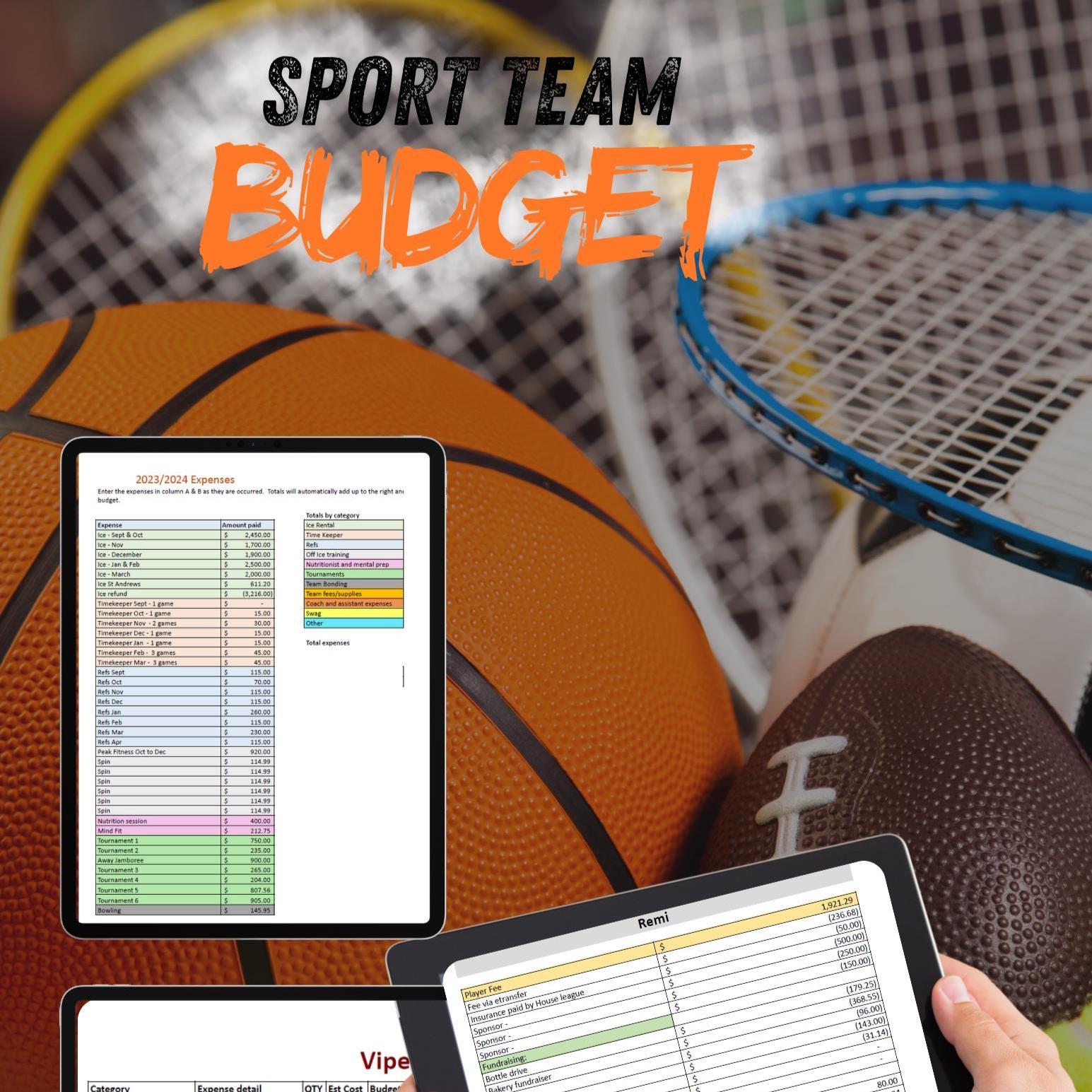 Sports Team Budget Template: Excel & Google Sheets Tracker (digital ...