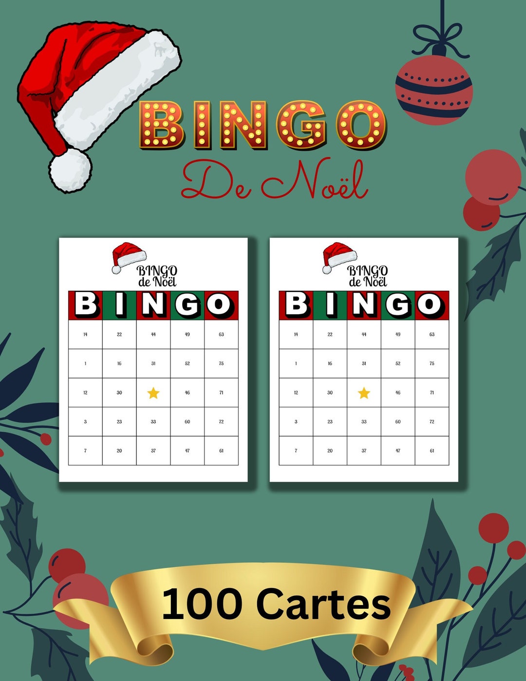 Bingo De Noel - Etsy