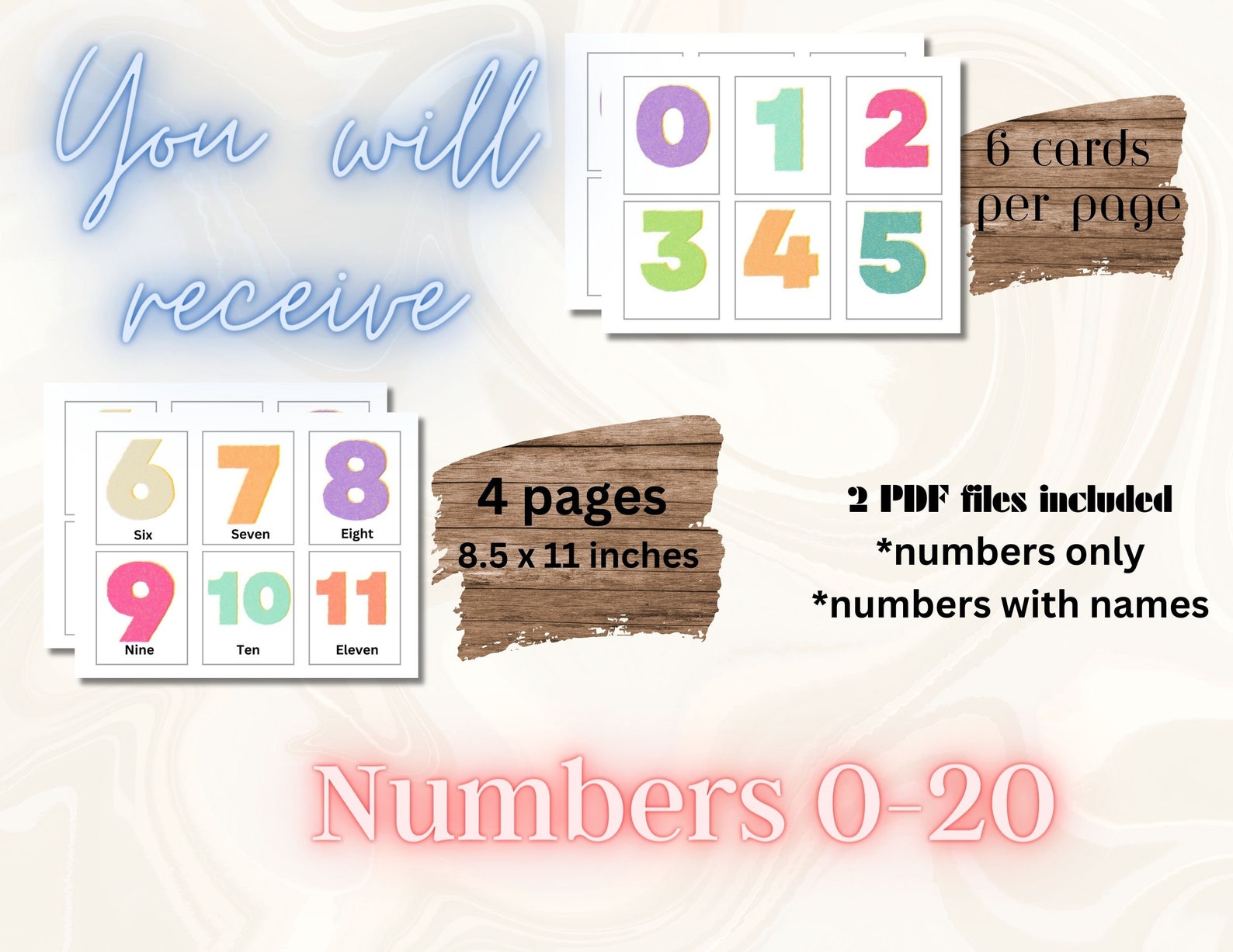 Number Flashcards Homeschool Printables - Etsy