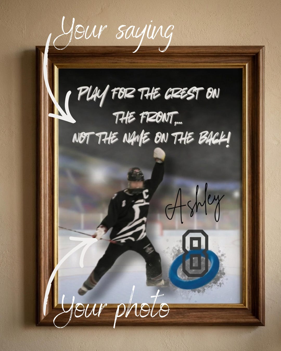 Personalized Ringette Player Wall Art Digital Download | Custom Photo ...