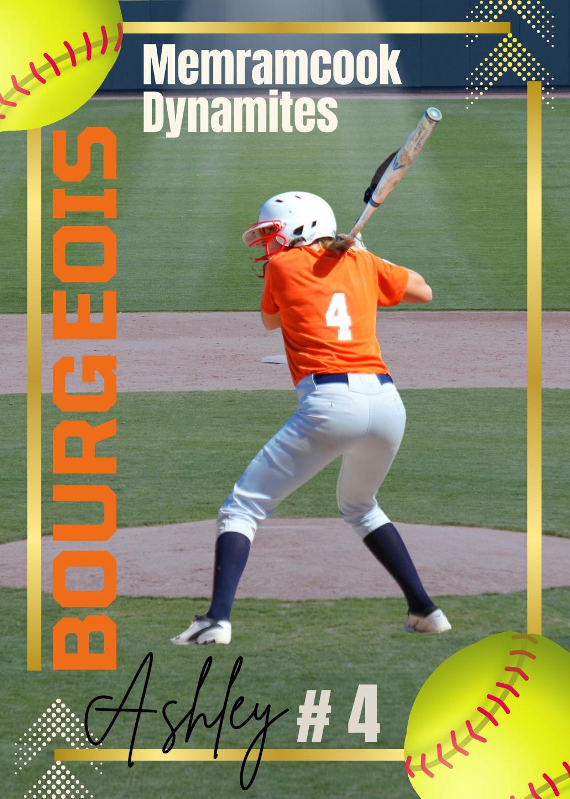Personalized Softball Trading Cards - Printable - Custom Made Softball ...