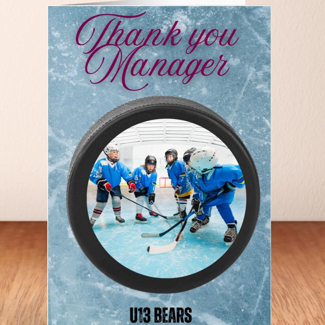 Custom Hockey Manager Thank You Card - Printable - Personalized Card - Etsy