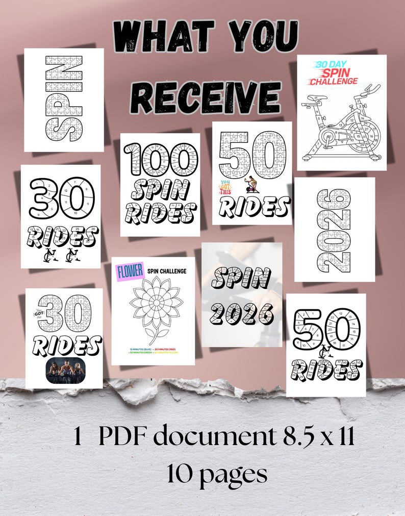 Spin Challenge Tracker Bundle | Peloton Workout Log (PDF Pattern) - Etsy