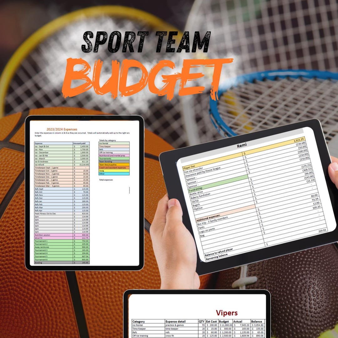 Sports Team Budget Template: Excel & Google Sheets Tracker (digital ...