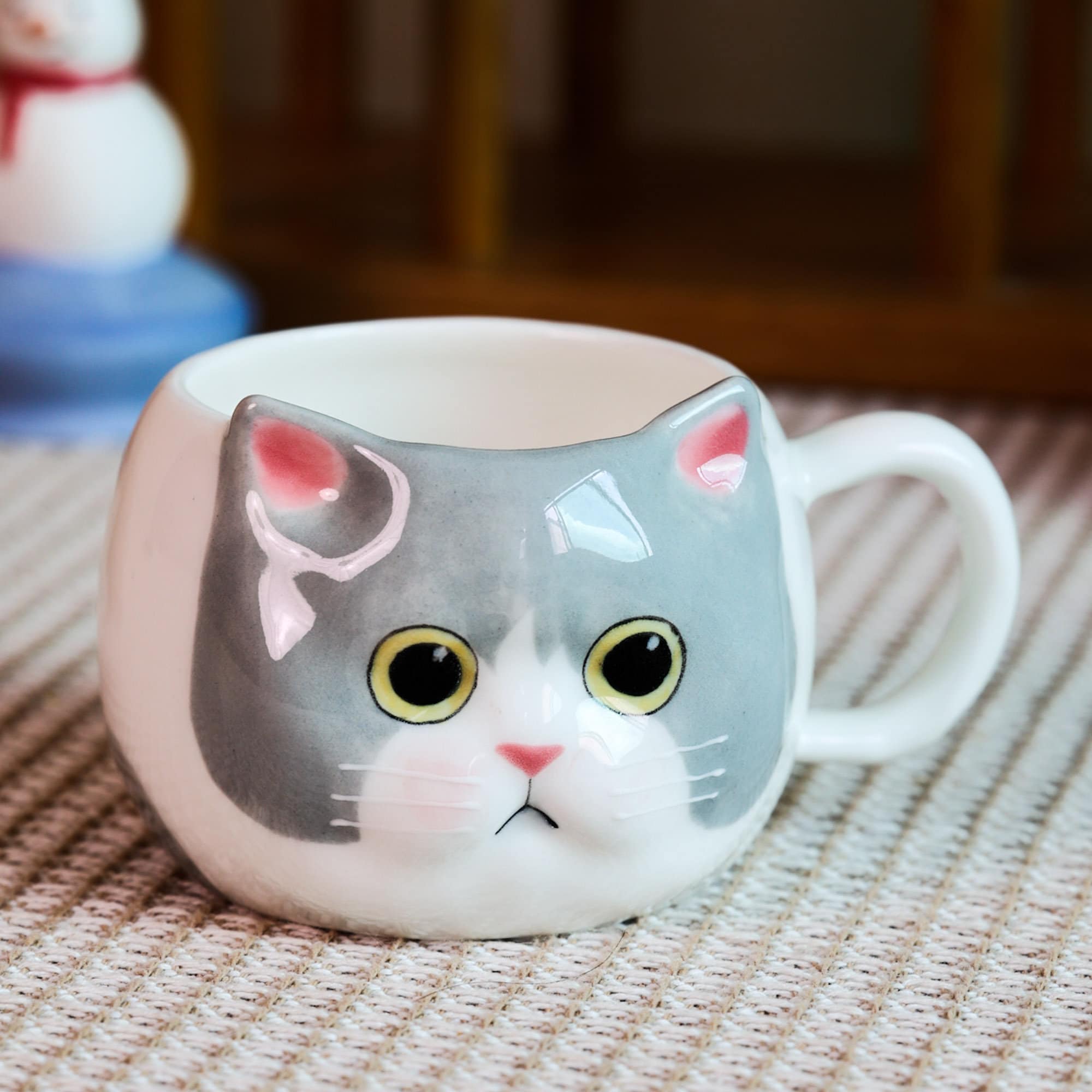 Handmade Ceramic Siamese/british Shorthair Mug. Hand Painted Cat Mug ...