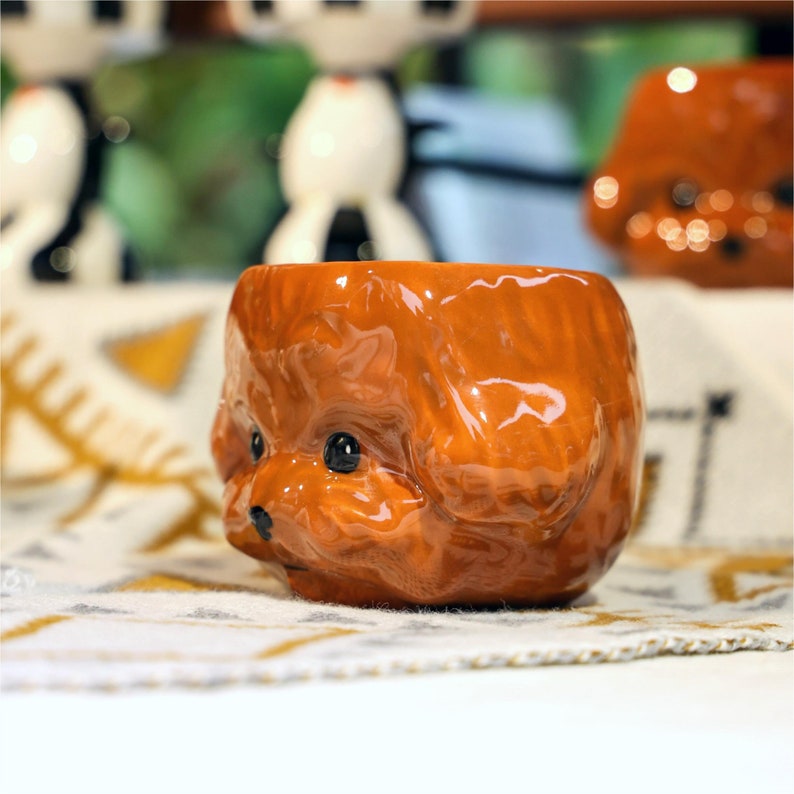 Handmade Ceramic Teddy Bear Dog Mug. Hand Painted Pet Mug. Coffee Mug ...