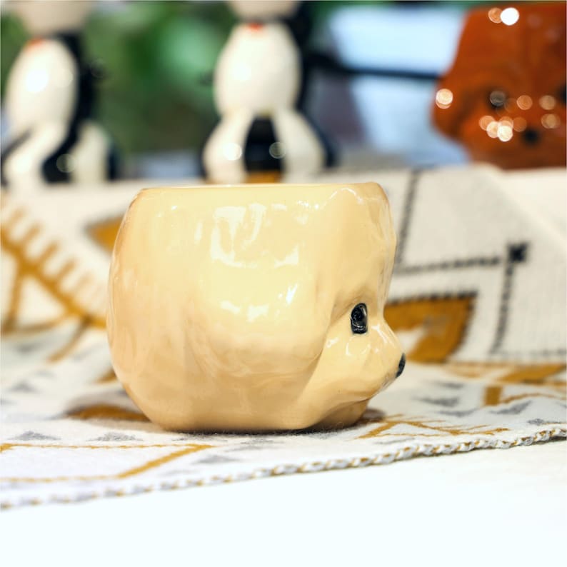 Handmade Ceramic Teddy Bear Dog Mug. Hand Painted Pet Mug. Coffee Mug ...