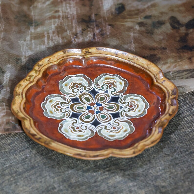 Handmade Ceramic Tray. Hand Painted Flower Ceramic Plate. Gifts for Her ...