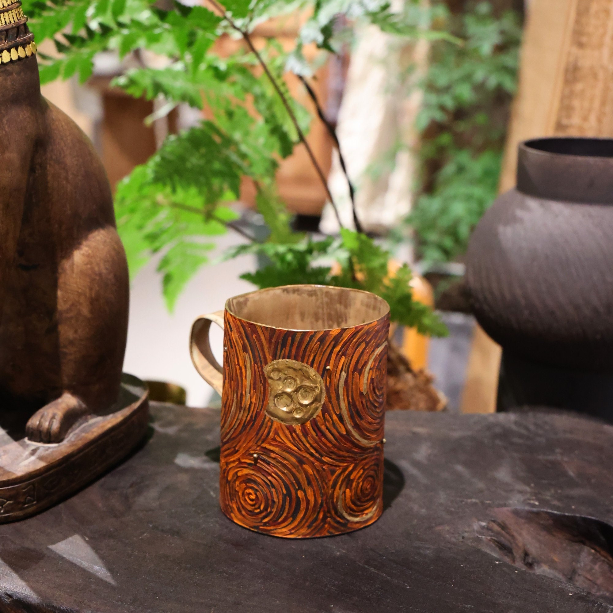 Handmade Ceramic Mug. Hand Painted Vortex Texture Coffee Mug. Mug With ...