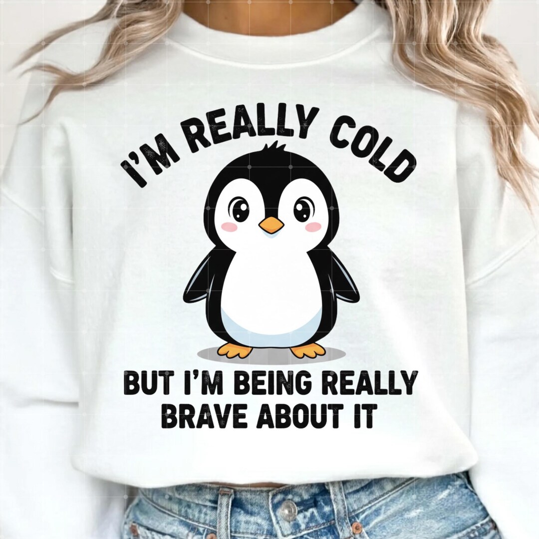 I’m Really Cold Penguin PNG | Cute Funny Winter Penguin Illustration ...