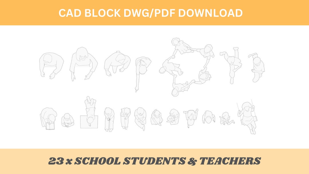 CAD Block People Bundle DWG/PDF Students and Teachers Plan - Etsy