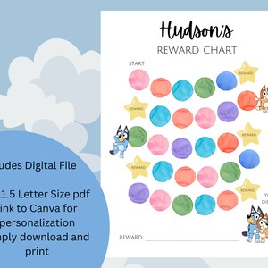 Bluey Reward Chart, Bluey Potty Chart, Potty Training Chart, Toddler ...