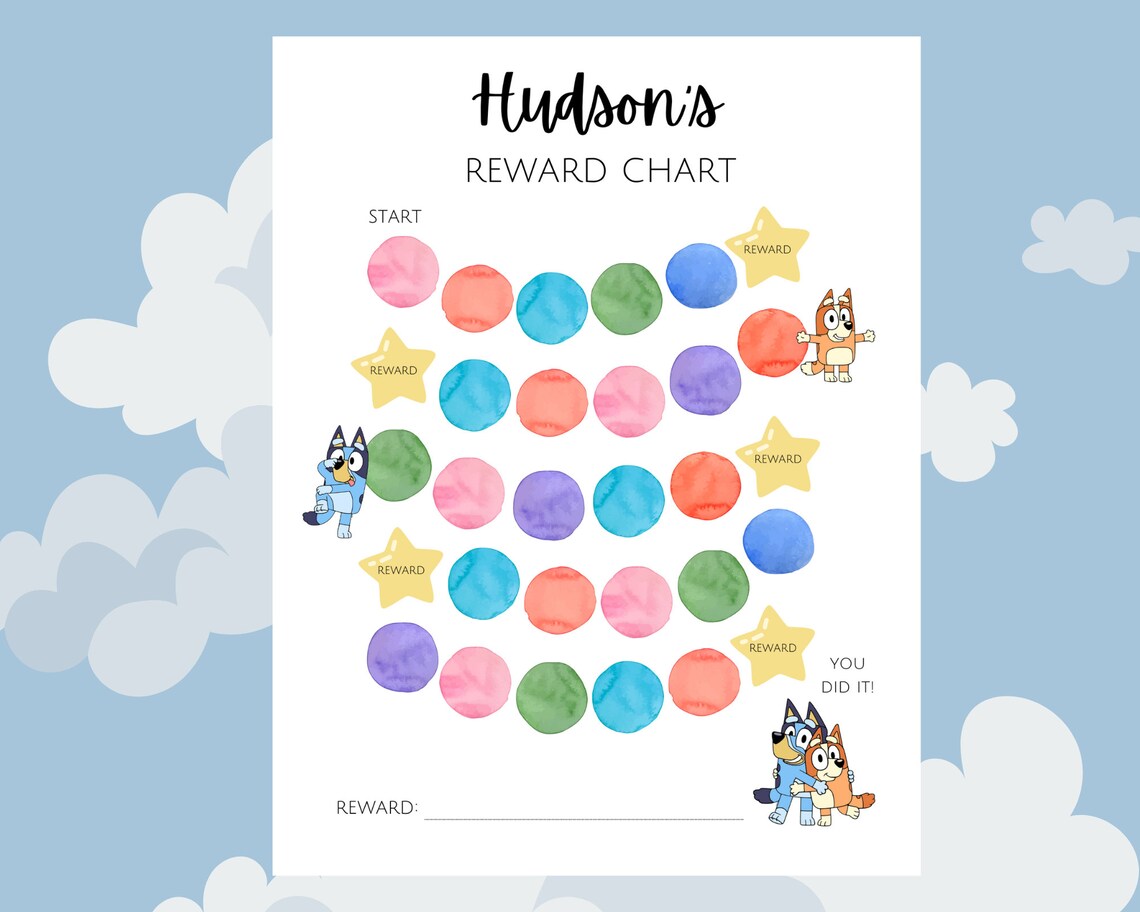 Bluey Reward Chart, Bluey Potty Chart, Potty Training Chart, Toddler ...