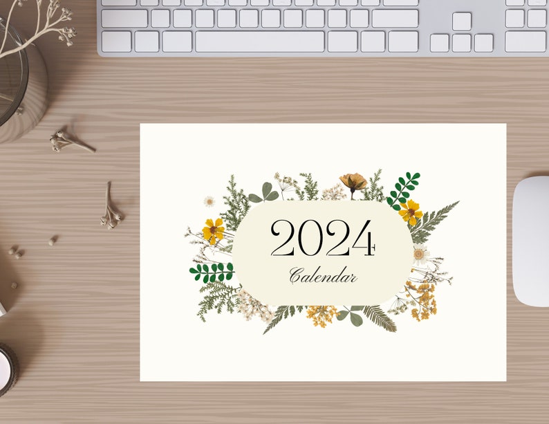 Digital Calendar, 2024 Calendar, Printable Calendar, Boho Calendar ...