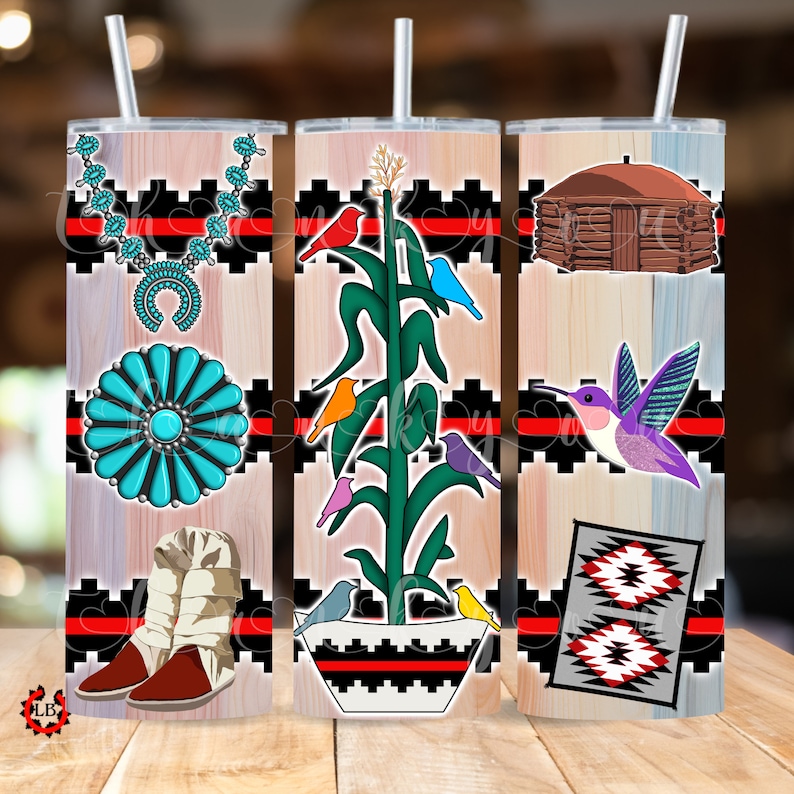 Navajo Cornstalk 20oz Skinny Tumbler Wrap Sublimation, Native American ...