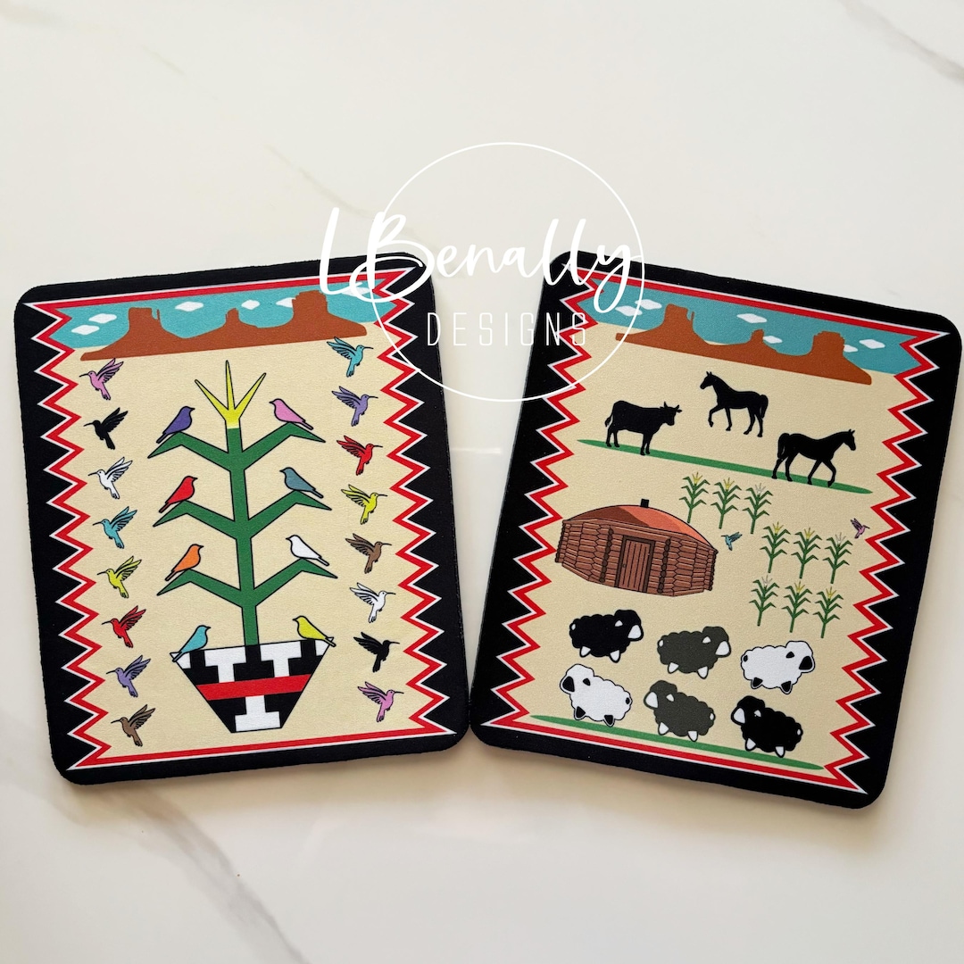 Mouse Pad Navajo Pictorial Rug, Corn Stalk, Hummingbirds, Aesthetic ...
