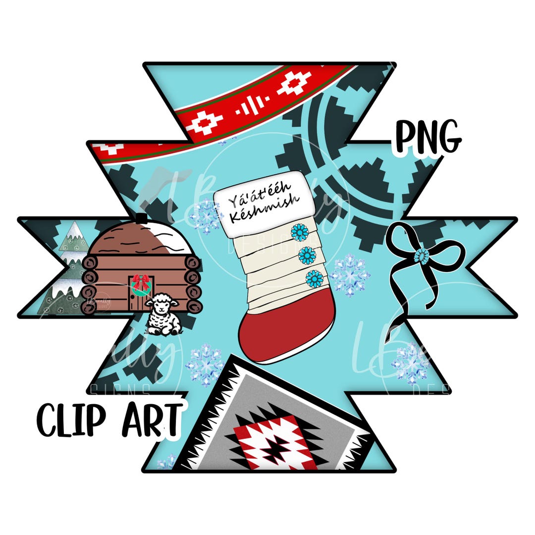Ya'at'eeh Keshmish Christmas PNG, Clip Art, Sublimation, Coquette Bow ...