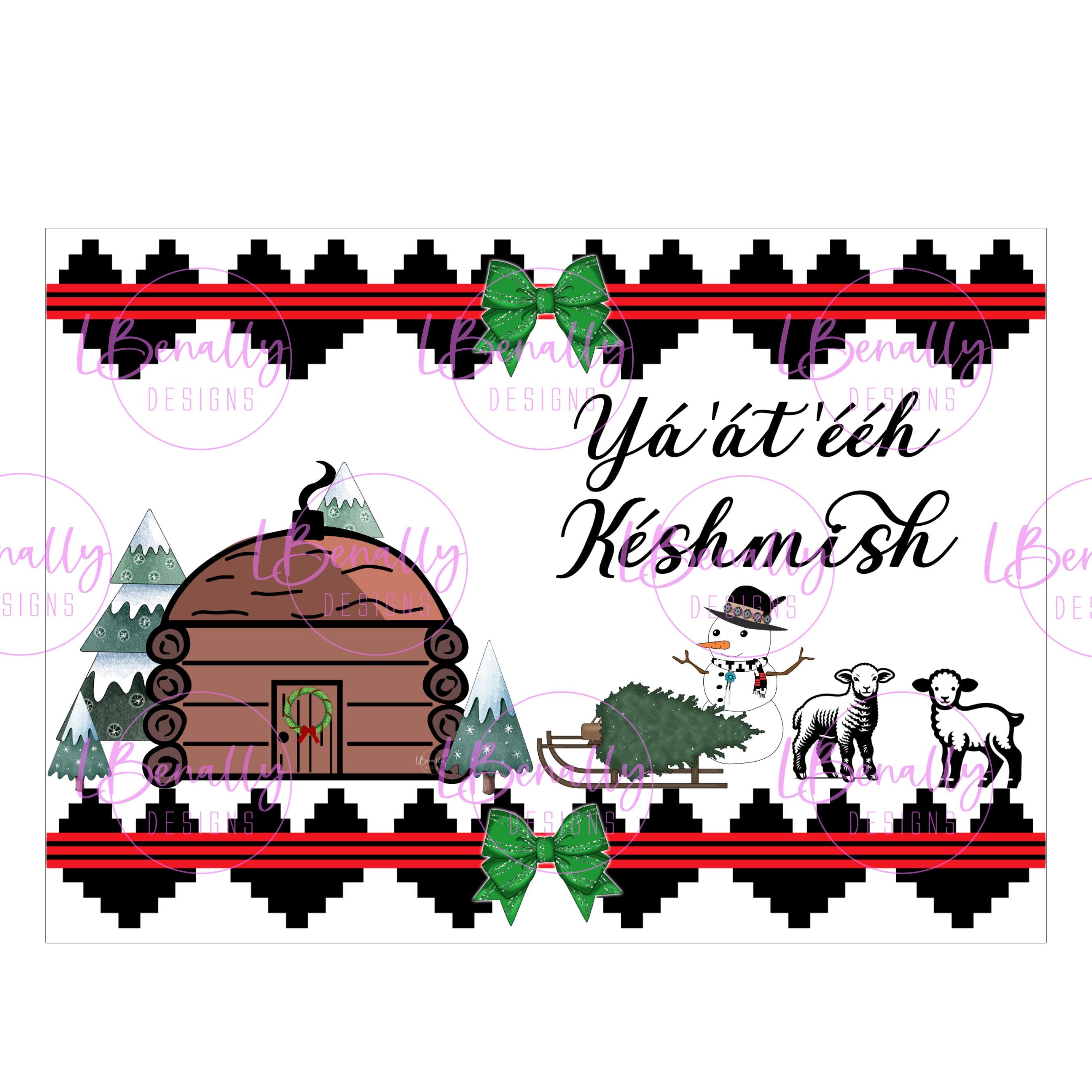 Printable Ya'at'eeh Keshmish Christmas Card JPEG, Native American ...