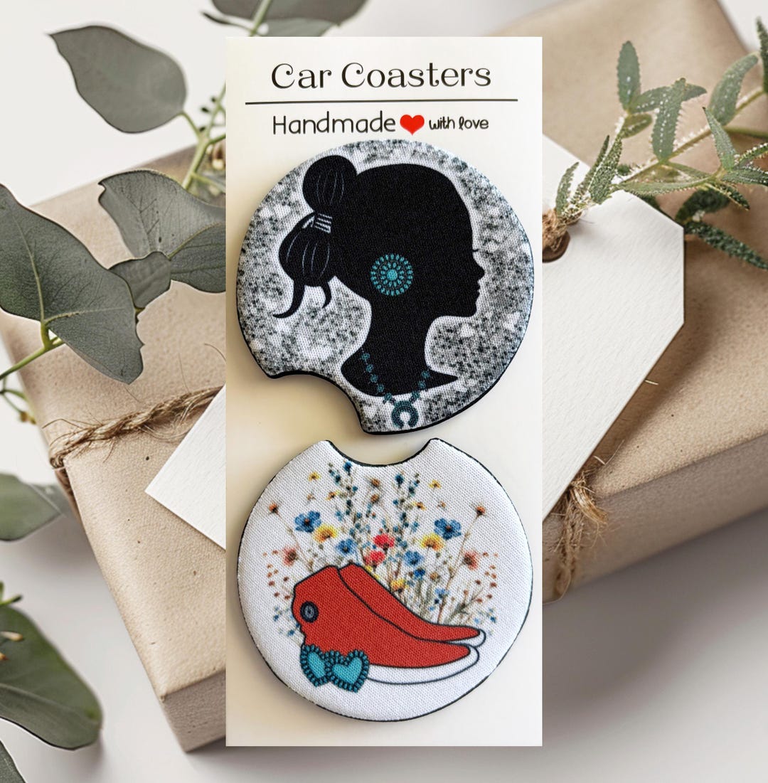 Car Coasters Set, Native Navajo Designs, Indigenous, Aesthetic, Navajo ...