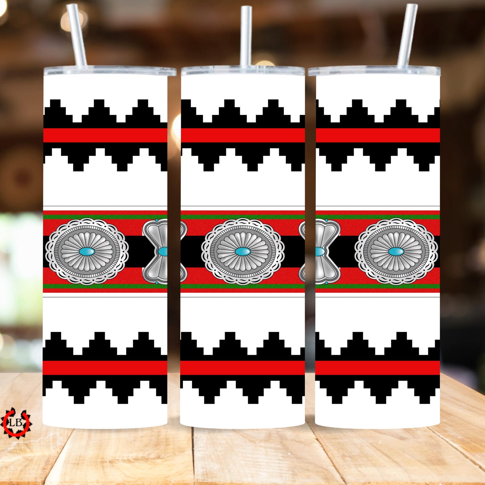 Navajo Basket Design PNG 20oz Skinny Tumbler Sublimation Wrap, Native ...