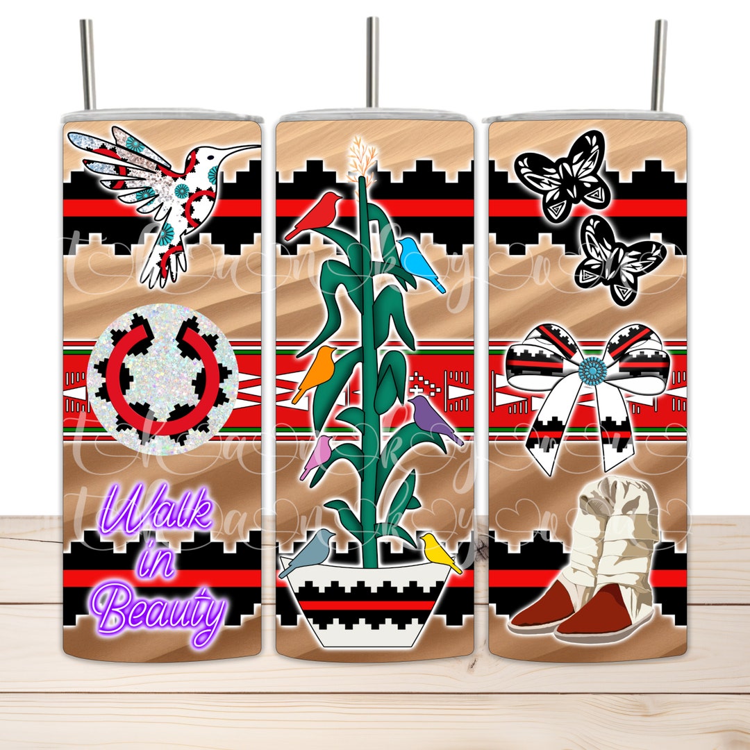 Navajo Basket Cornstalk Design 20oz Sublimation Tumbler Wrap, PNG ...