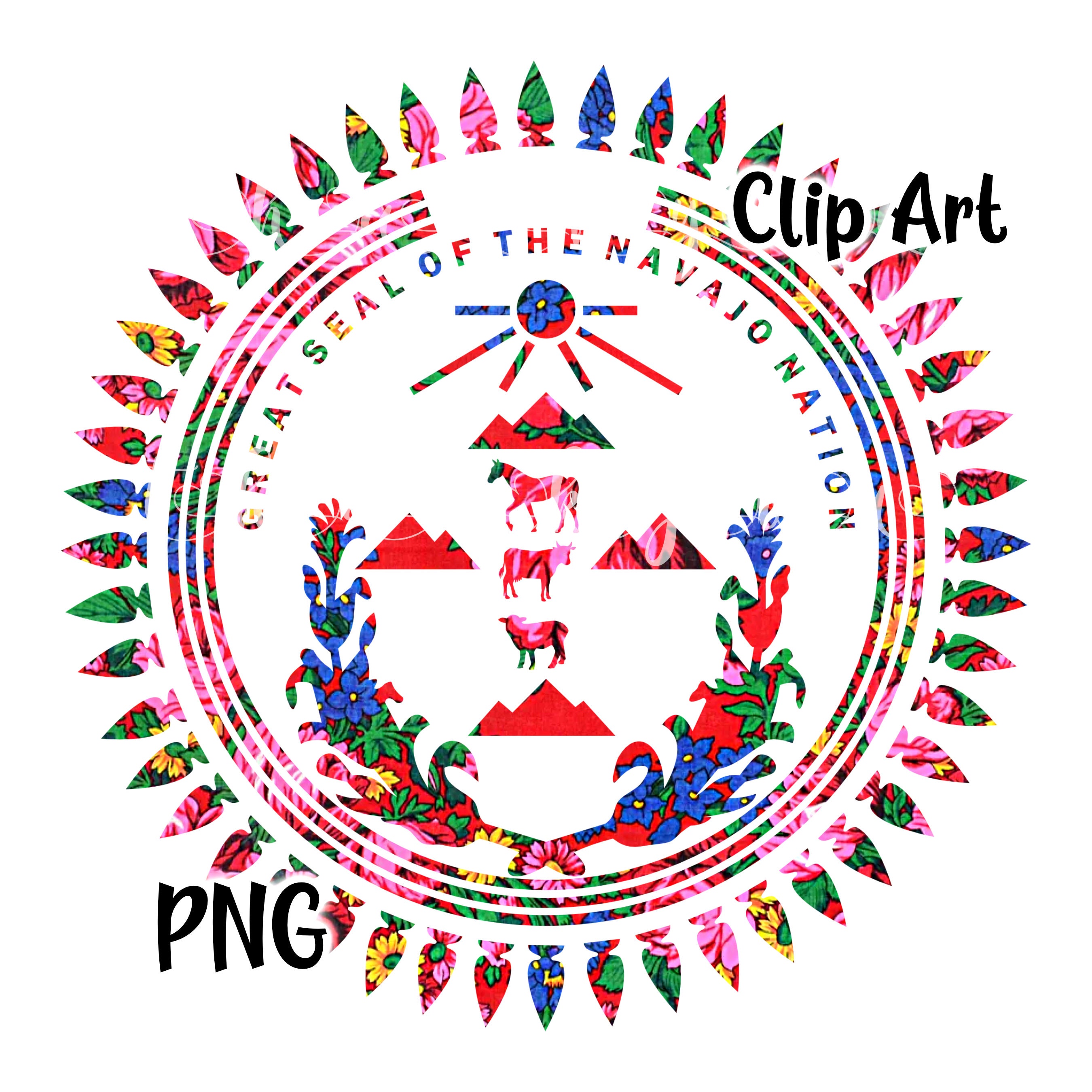 Navajo Nation Seal PNG Digital, Kokum Masani Scarf, Sublimation DTF ...