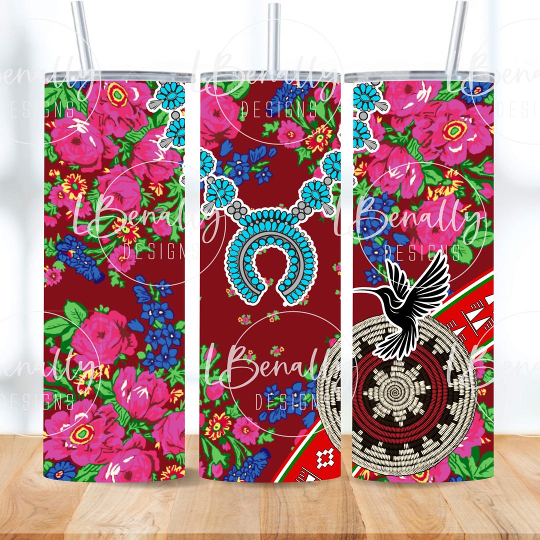 20oz Skinny Tumbler Wrap, Sublimation, Masani Scarf, Squash Blossom ...