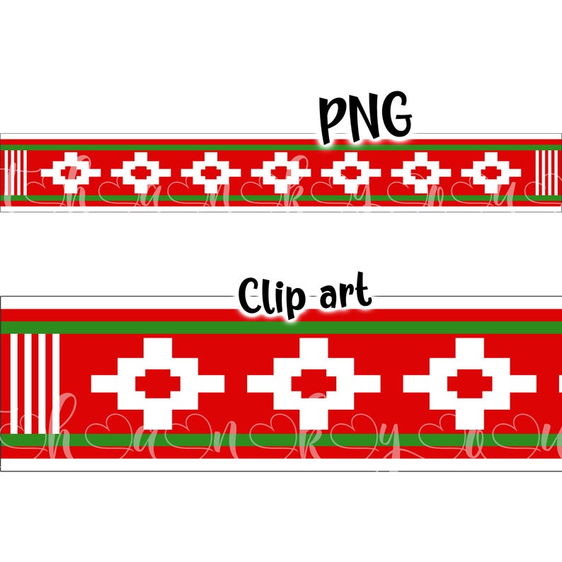 Red Navajo Sash Belt Clip Art PNG, Sublimation, Native American ...