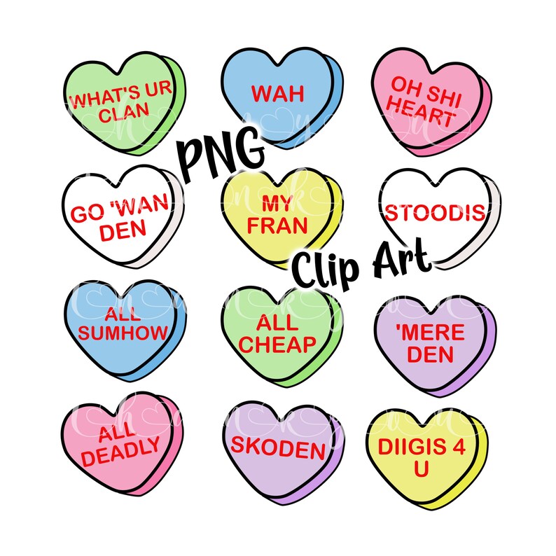 Native Conversation Hearts PNG Clip Art, Sublimation, Indigenous ...