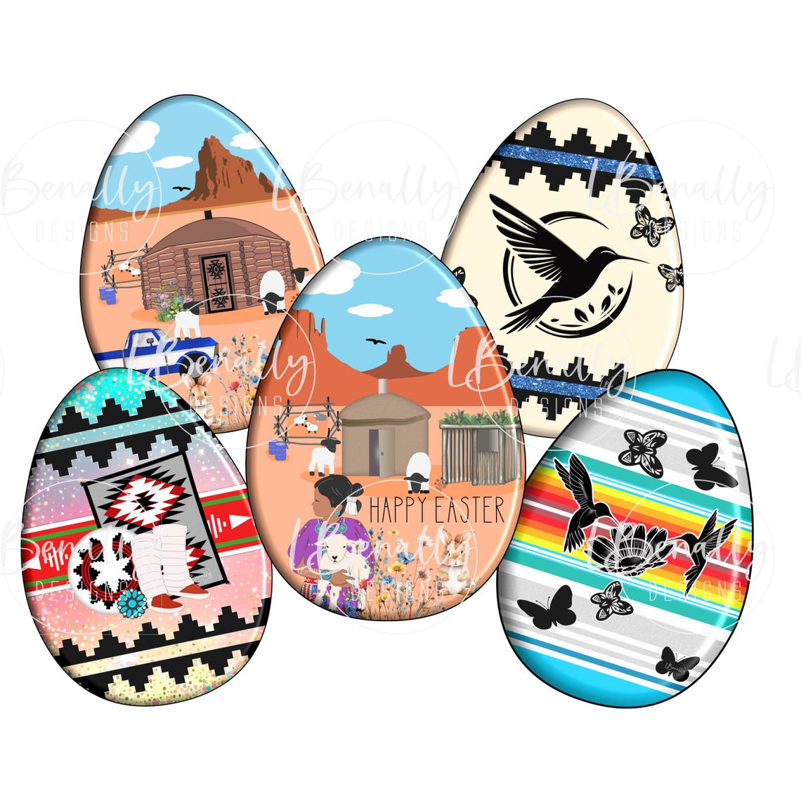 Native Design Easter Eggs, Native American, Navajo Indigenous, PNG Clip ...