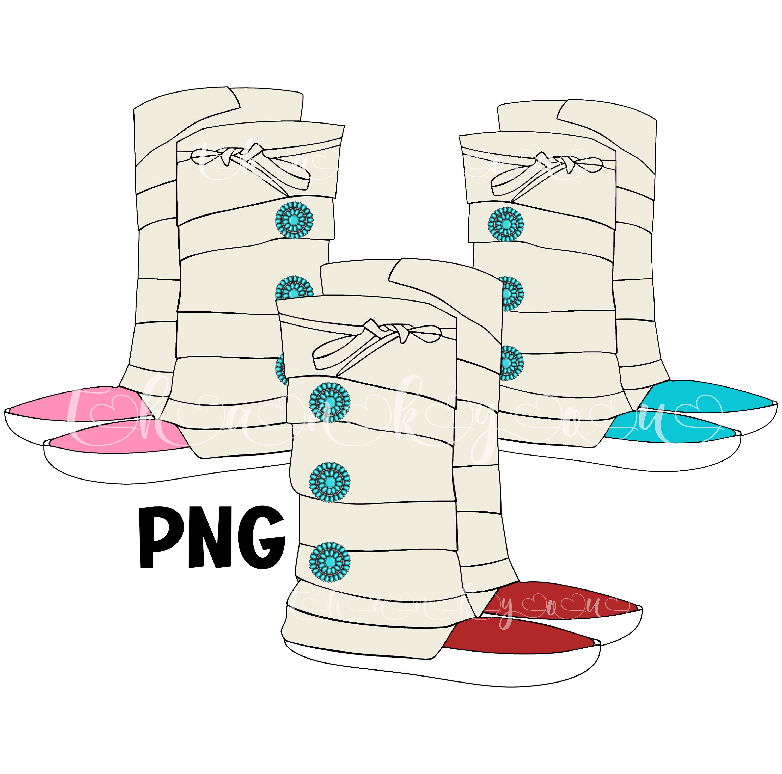 Navajo Moccasins Bundle PNG Digital Files, Native American, Indigenous ...