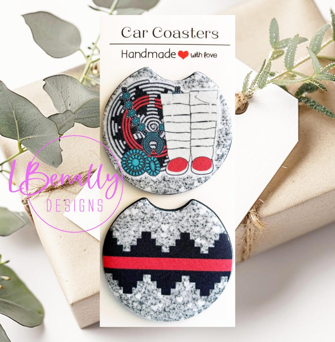 Car Coasters Set, Native Navajo Designs, Native American, Indigenous ...