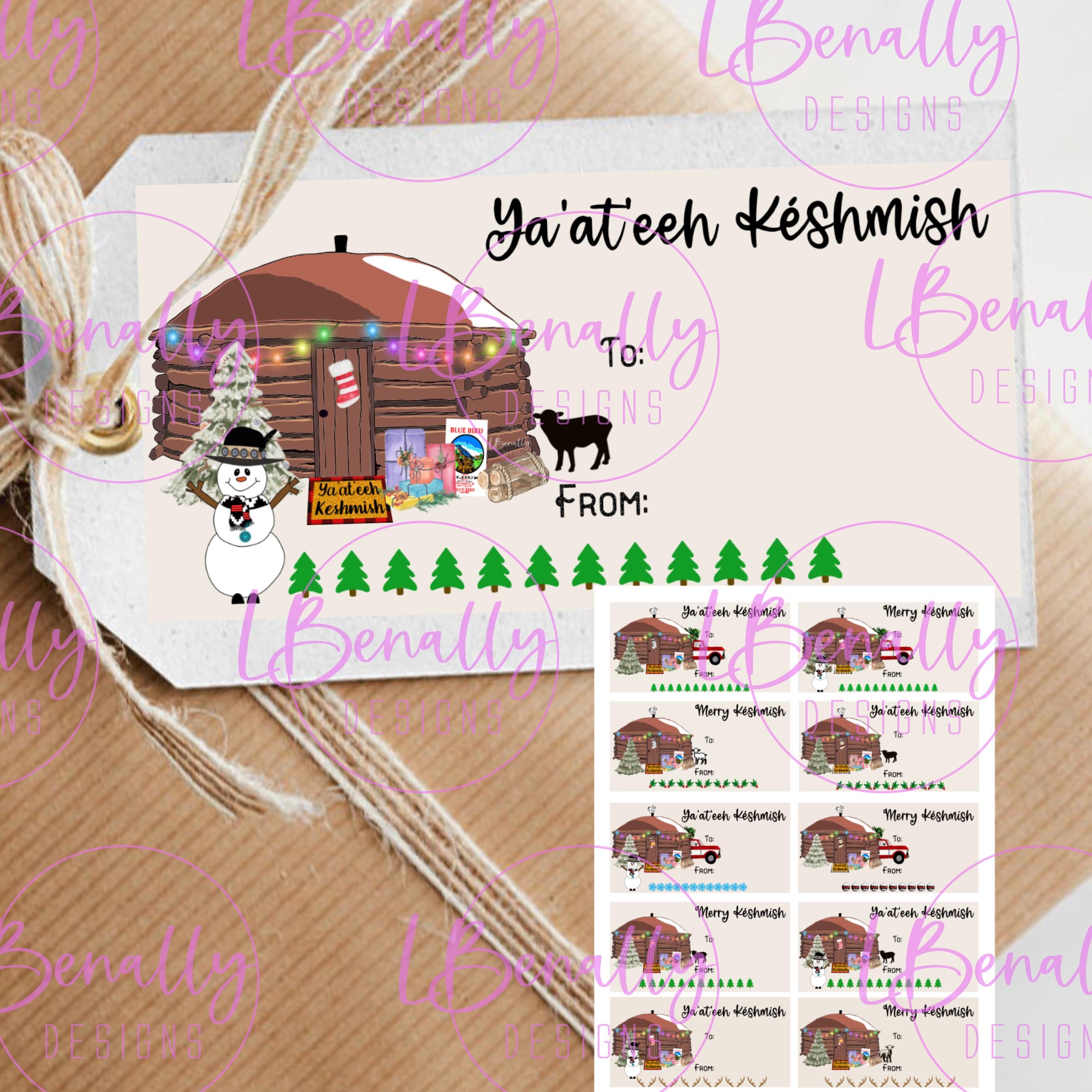 Gift Tag Printable Download Sheet JPEG File, Christmas Merry Keshmish ...