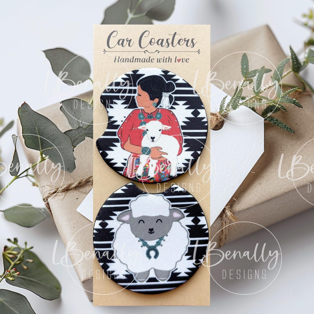 Car Coasters Set, Native Designs, Native American, Indigenous ...