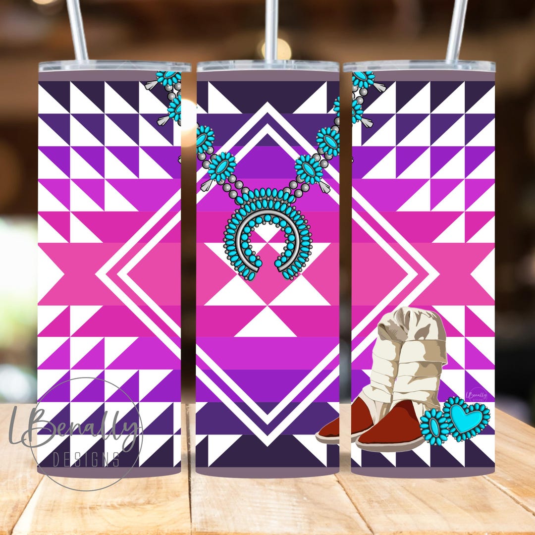 Navajo Design 20oz Skinny Tumbler Wrap PNG, Sublimation, Native ...
