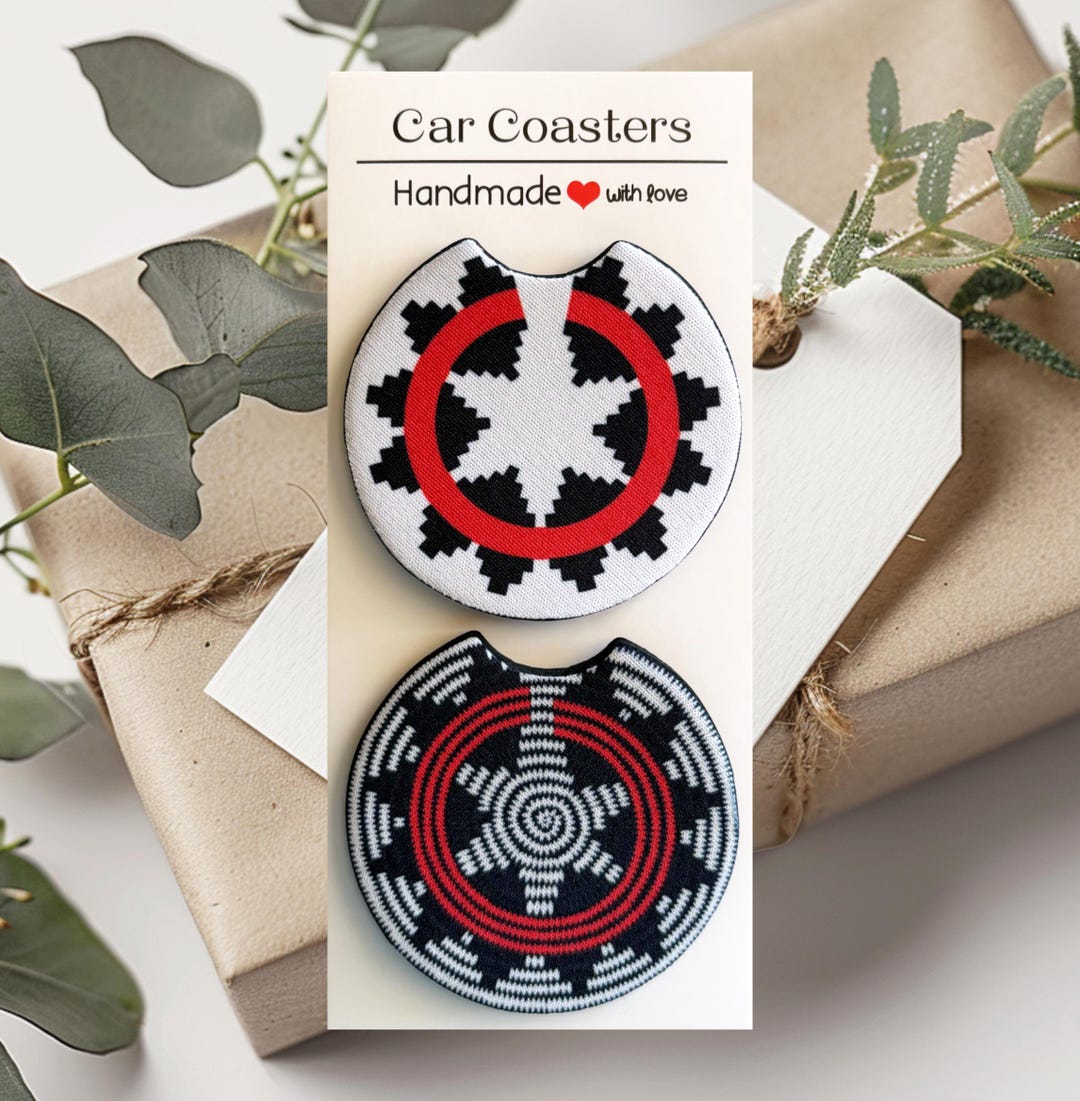 Car Coasters Set, Native Navajo Designs, Native American, Indigenous ...