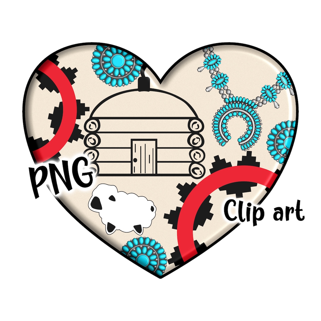 Heart Navajo Basket Design, Clip Art, PNG, Hogan, Sublimation, Native ...