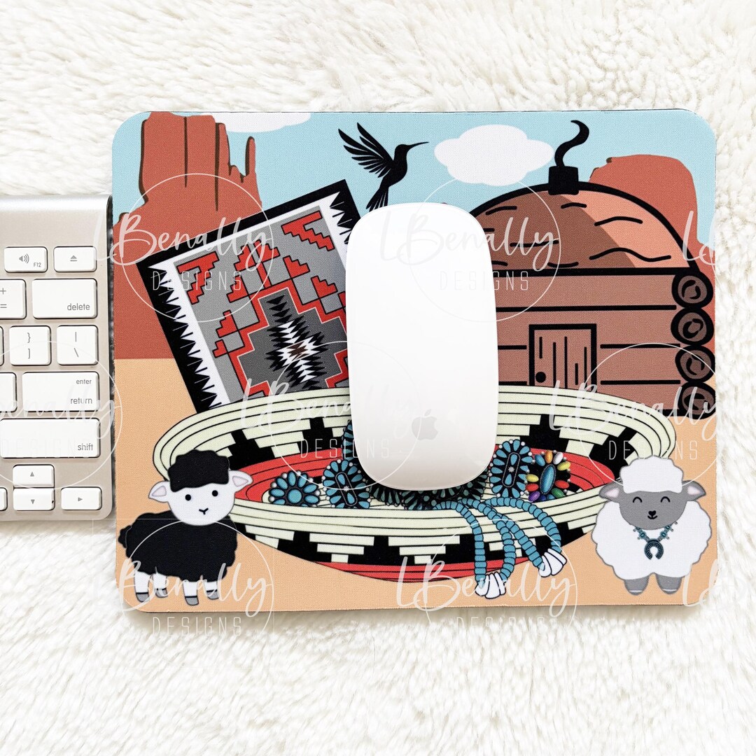Mouse Pad, Native American, Indigenous, Navajo Basket With Jewelry ...